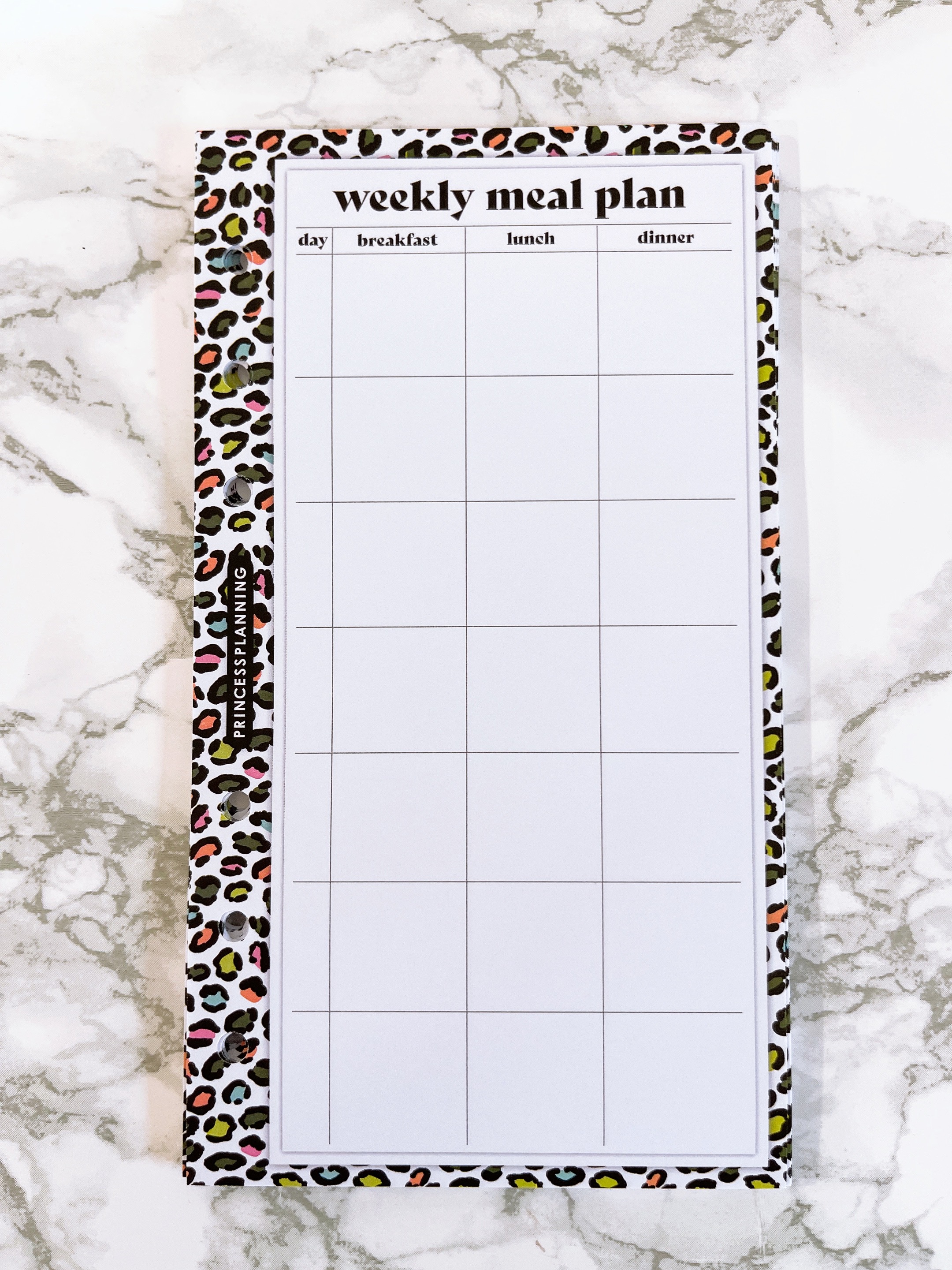 Petite Planner - Leopard Print Theme Weekly Meal Planner Inserts
